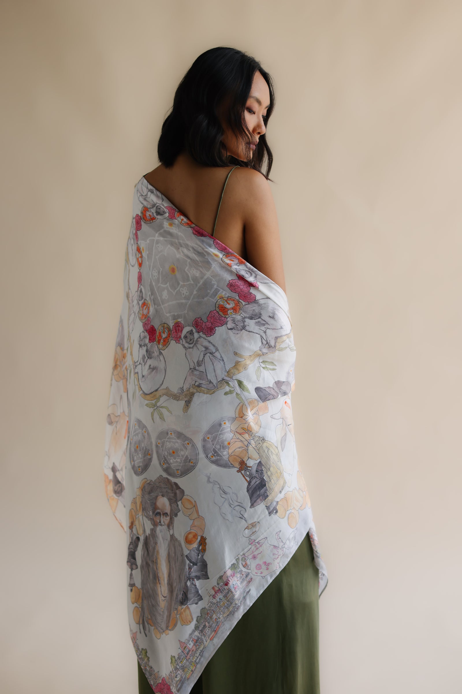 The Large Printed Silk Scarves Collection I Pure Silk I FARA BOUTIQUE ...