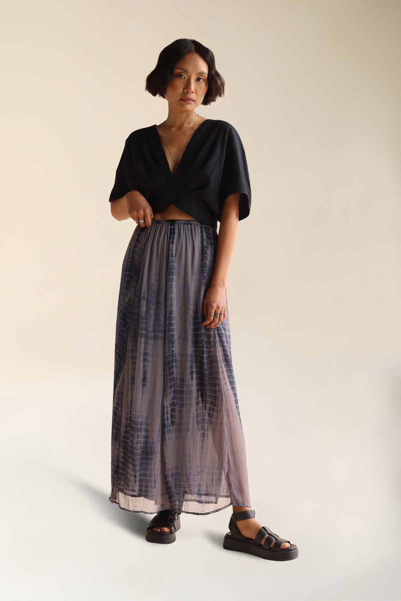 Cream Alice Raw Silk Tie Back Crop Top I FARA BOUTIQUE - FARABOUTIQUE