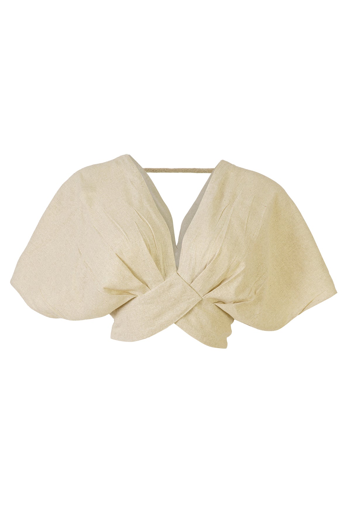 Alice Crop Top Natural | Cream Raw Silk Tie Back Crop Top | FARA ...