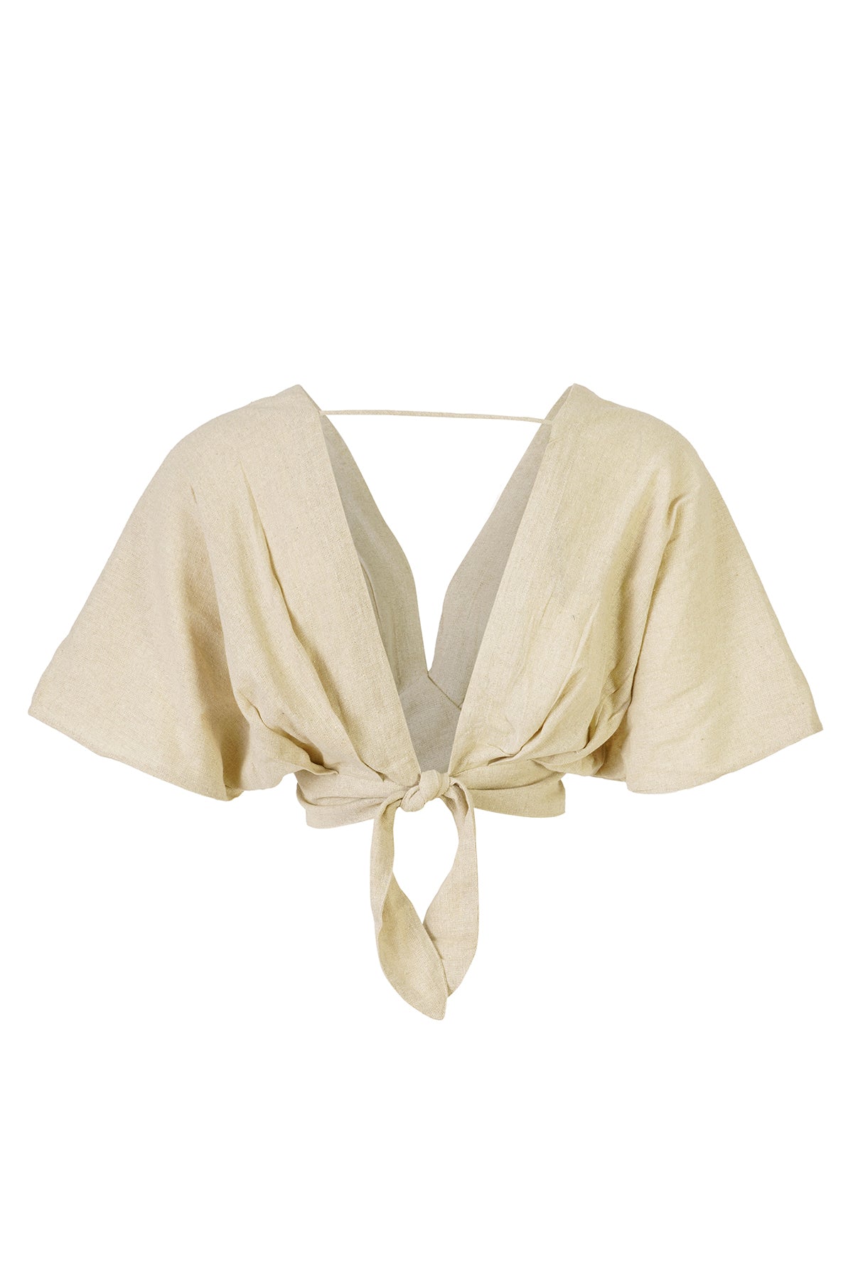 Alice Crop Top Natural | Cream Raw Silk Tie Back Crop Top | FARA ...