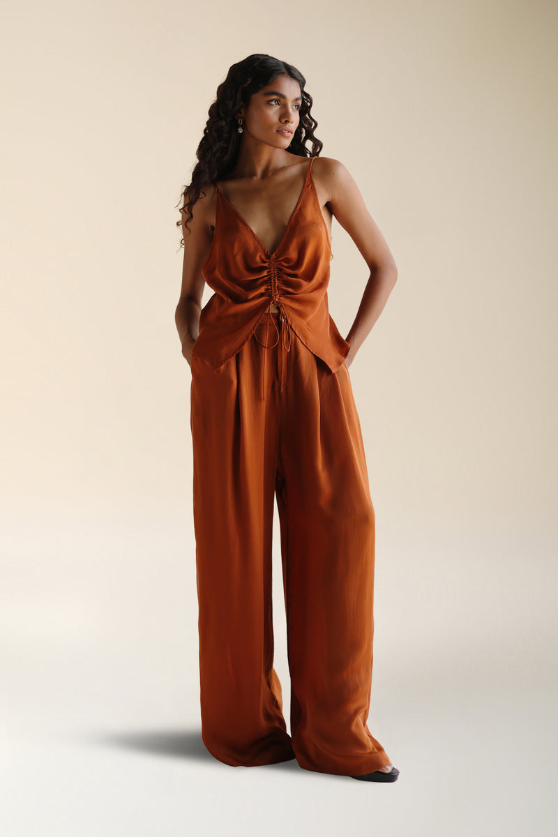 Eclipse Top Cinnamon | Burnt Orange Spaghetti Strap Butterfly Effect ...