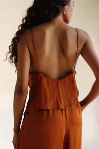 Eclipse Top Cinnamon | Burnt Orange Spaghetti Strap Butterfly Effect ...