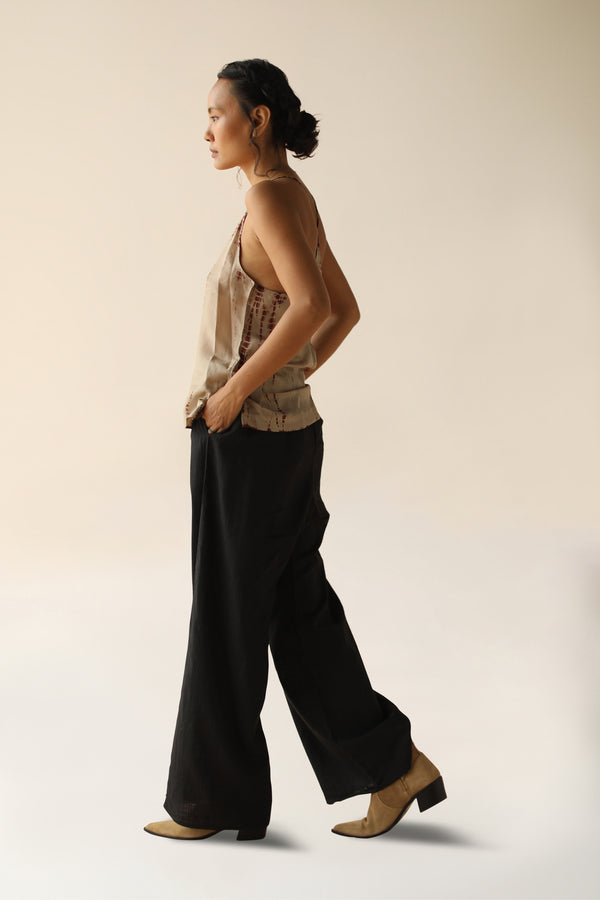 Fara Cami Silk Fawn Tie Dye | Tie Dye Cream Silk Camisole | FARA ...