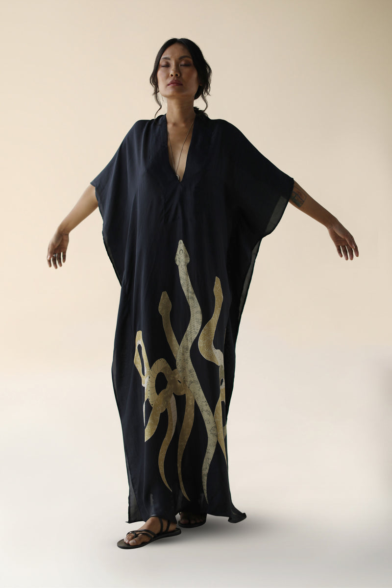 Rise Kaftan Serpent Front | Hand Drawn and Printed Mystical Serpent ...