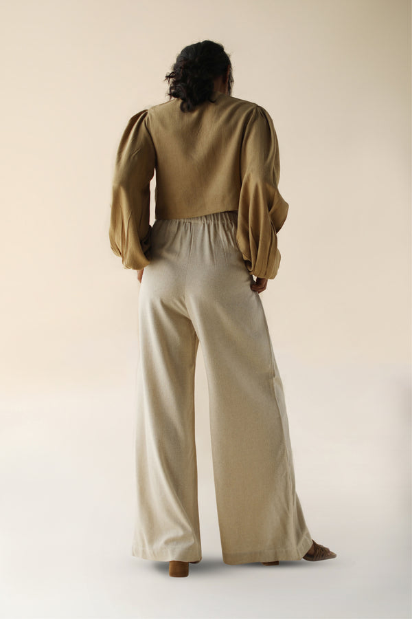 Rory High Waist Trouser Natural | Hand Tailored High Waist Cream Raw ...